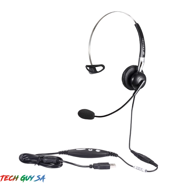 Calltel H650NC Mono-Ear Noise-Cancelling Headset + UC2000T Quick ...