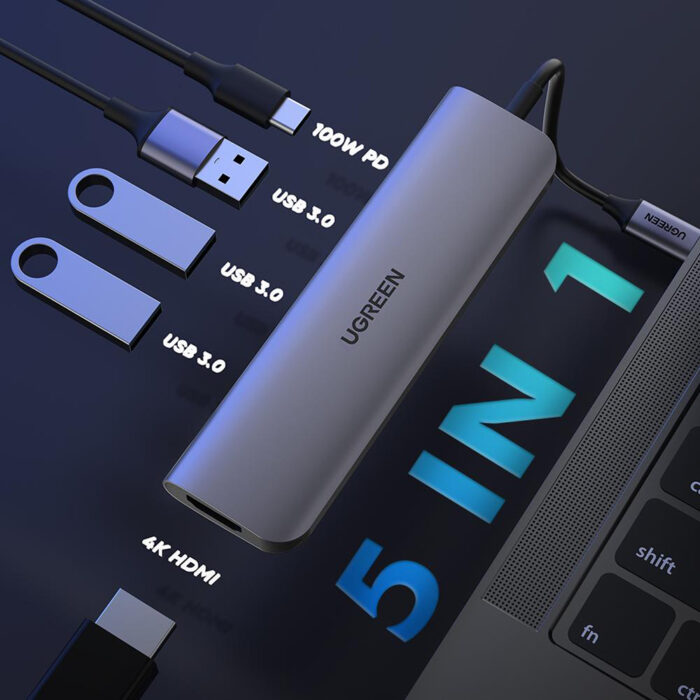 UGreen USB-C 50209 5-in-1 Docking Station with 3x USB3.0/HDMI and USB-C ...