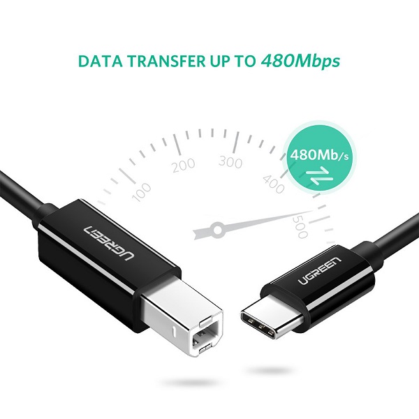 UGreen 50446 USB-C Male to USB-B 2.0 Male Printer 2m Cable - End of ...
